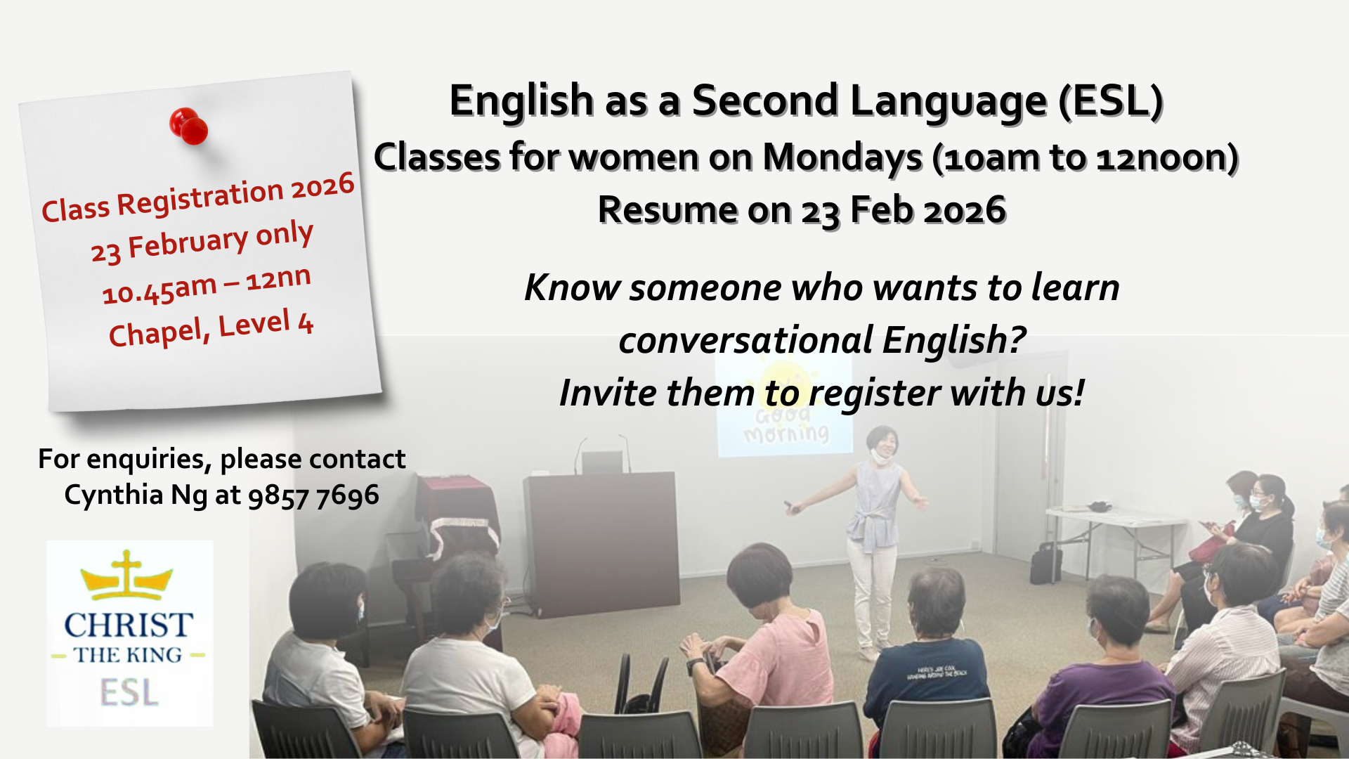 ESL Registration 2026 Announcement Slide | Zion Bishan Bible ...
