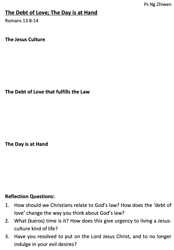 Sermon Notes 12 Oct 2025 | Zion Bishan Bible-Presbyterian Church
