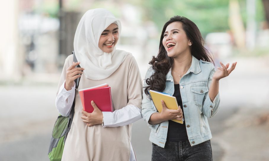 Happy,Two,Asian,Students,Friend,Walking,On,Campus | Zion Bishan Bible ...
